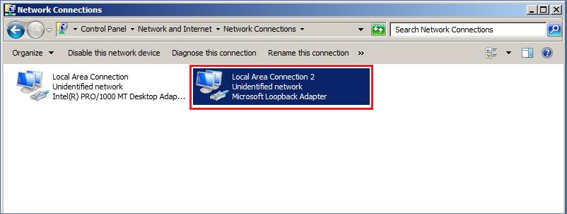 Loopback Network Adapters Loopback Network Adapters
